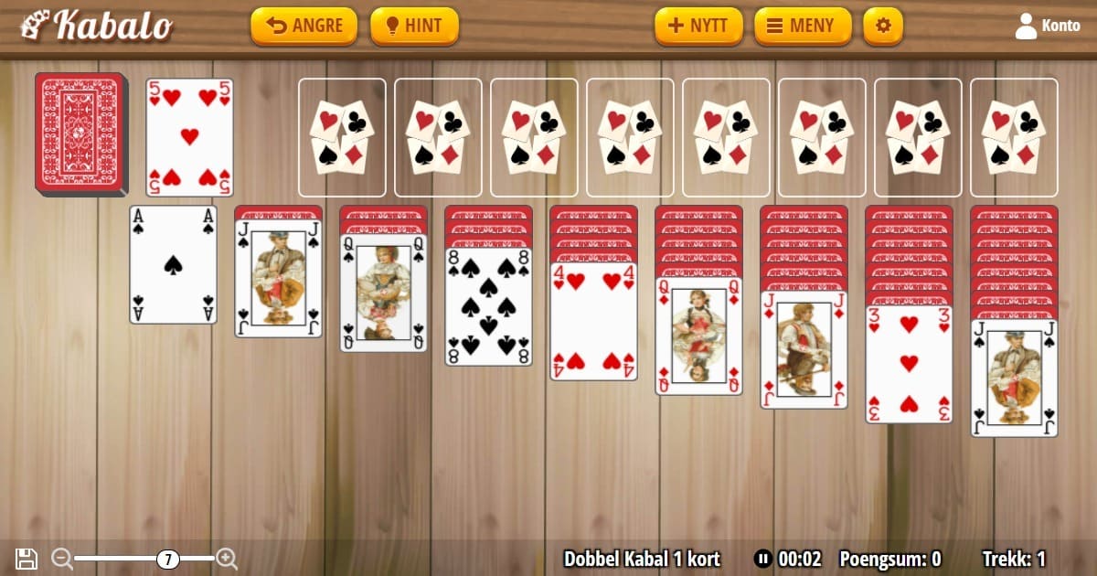 Dobbel Kabal 1 kort - Kabalo.no