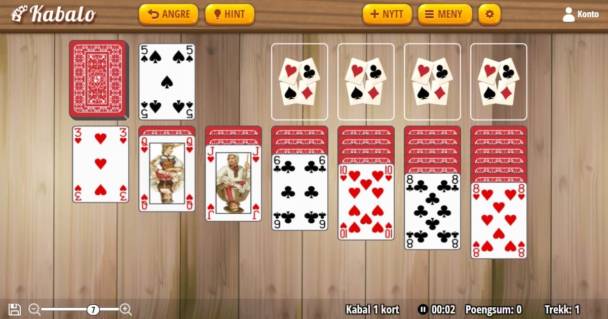 Kabal 1 kort - Kabalo.no